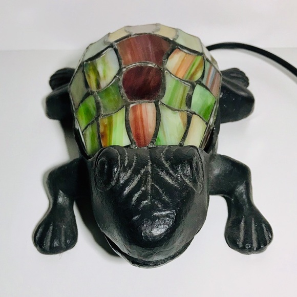 Accents | Vintage Antique Stained Glass Colorful Frog Lamp | Poshmark